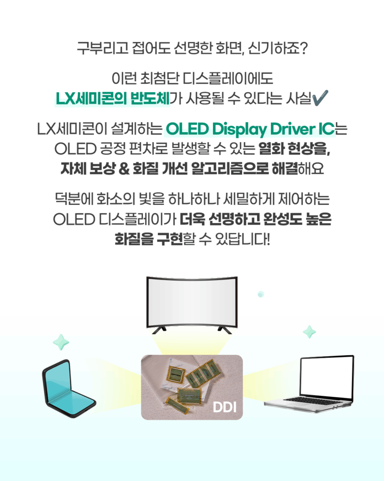 [반도체 아는 체] 접어도 깨지지 않는 화면! 플렉서블 디스플레이의 비결은 OLED?! - LX 세미콘